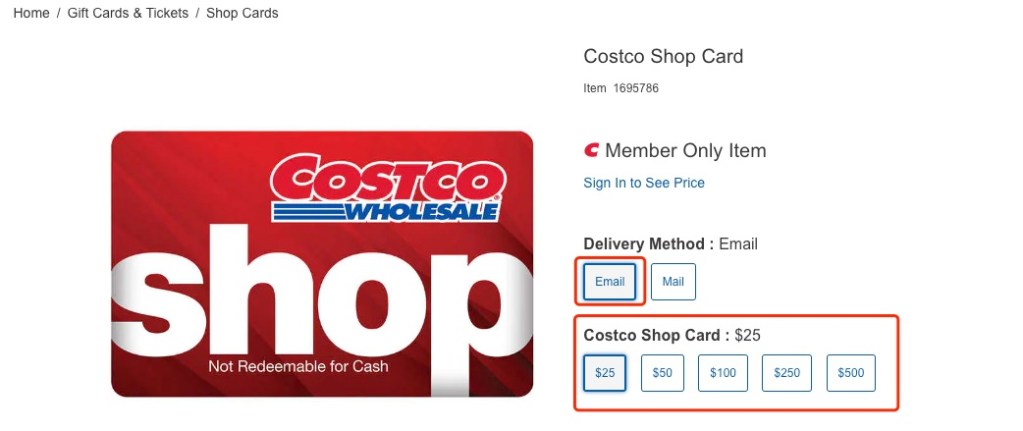 Costco现在售卖电子shop card了 | 美国信用卡攻略